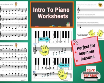 Treble Clef Note Reading for Beginning Piano in (Instant Download) - Etsy