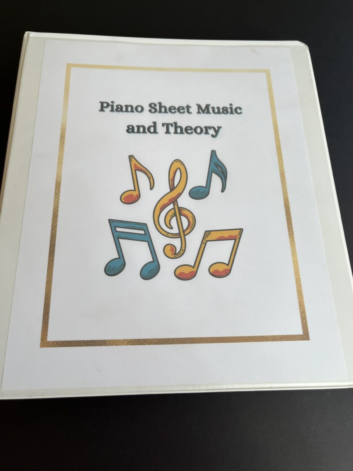 Music Binder Cover - Piano Sheet Music and Theory. Add a Pop of Color ...