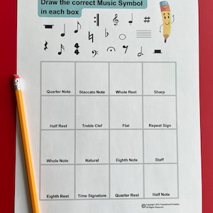 24 Music Symbol Flashcards and Draw the Music Symbol Worksheet - A Fun ...