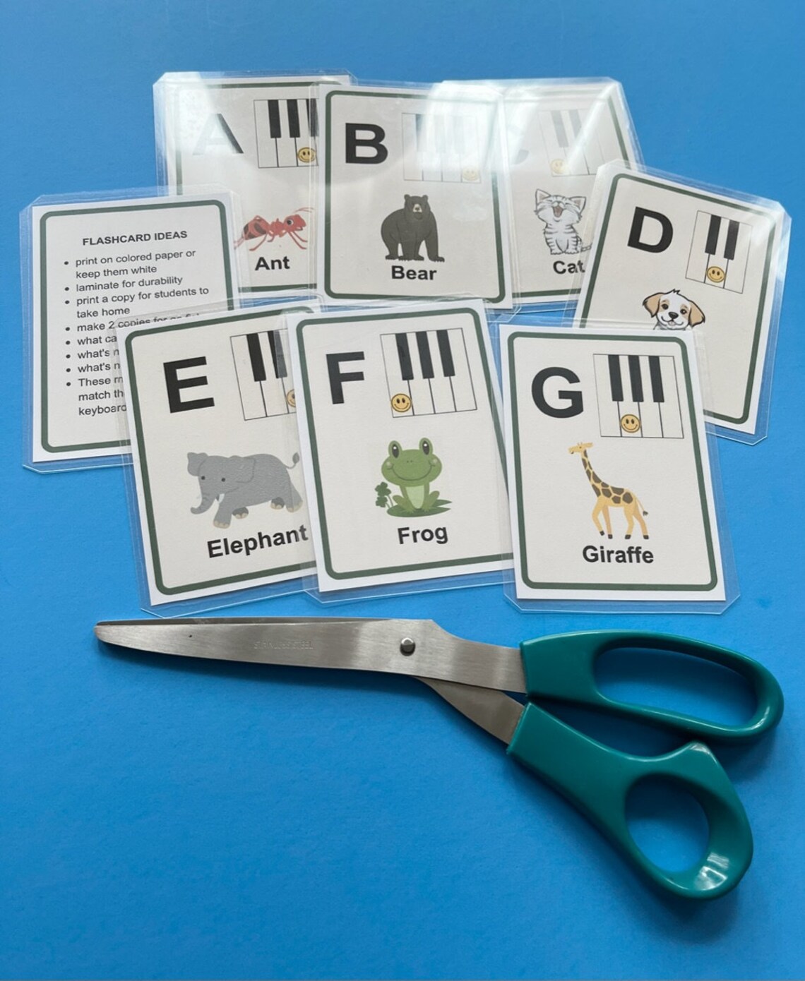 Piano Key Flashcards and Music Worksheet. Preschool Piano Flashcards ...