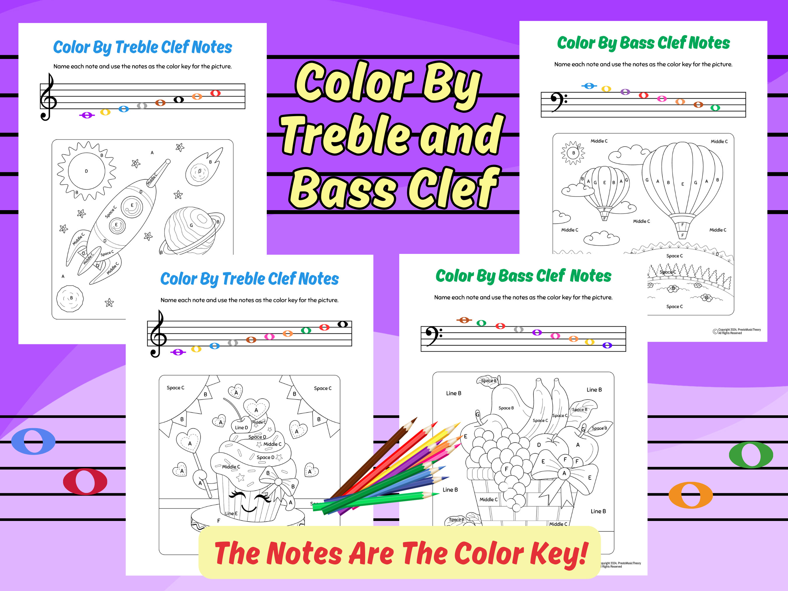 Treble And Bass Clef Coloring Pages [2025]