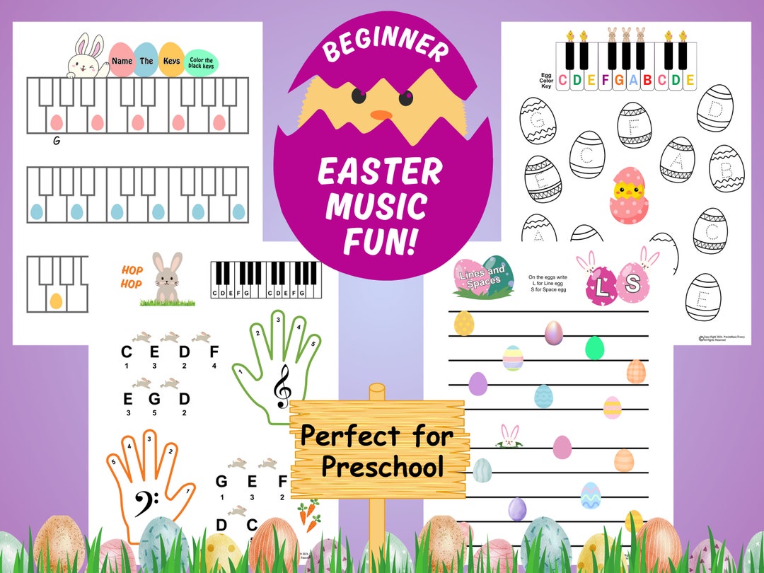 Easter Music Worksheets, Easter Piano Theory, Preschool Easter Music ...