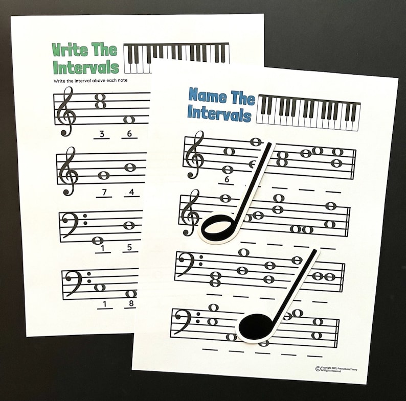 Intervals, Color by Interval, Interval Worksheets, Music Intervals ...