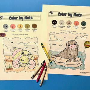Music Color by Note, Color by Time Values, Kids Coloring Pages ...