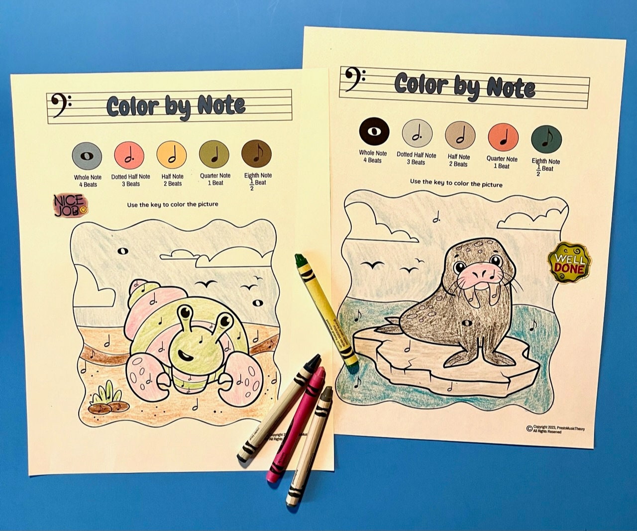 Music Color by Note, Color by Time Values, Kids Coloring Pages ...