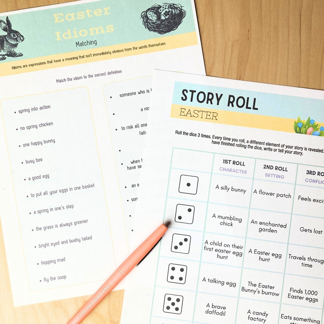 Printable Easter Language Games - Idioms & Story Roll - Educational ...
