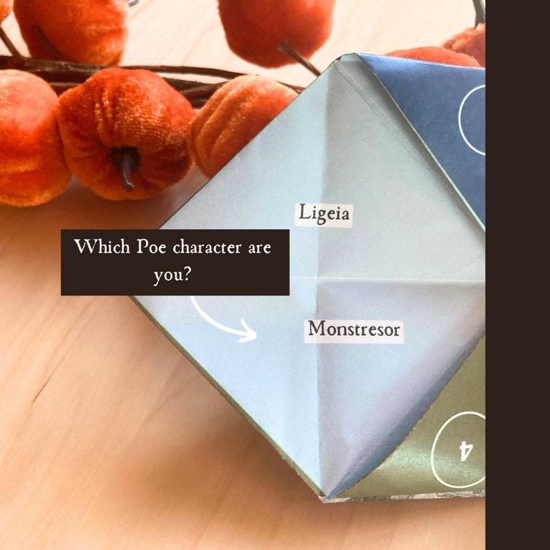 Printable Edgar Allan Poe Fortune Teller - Literary Halloween Game ...