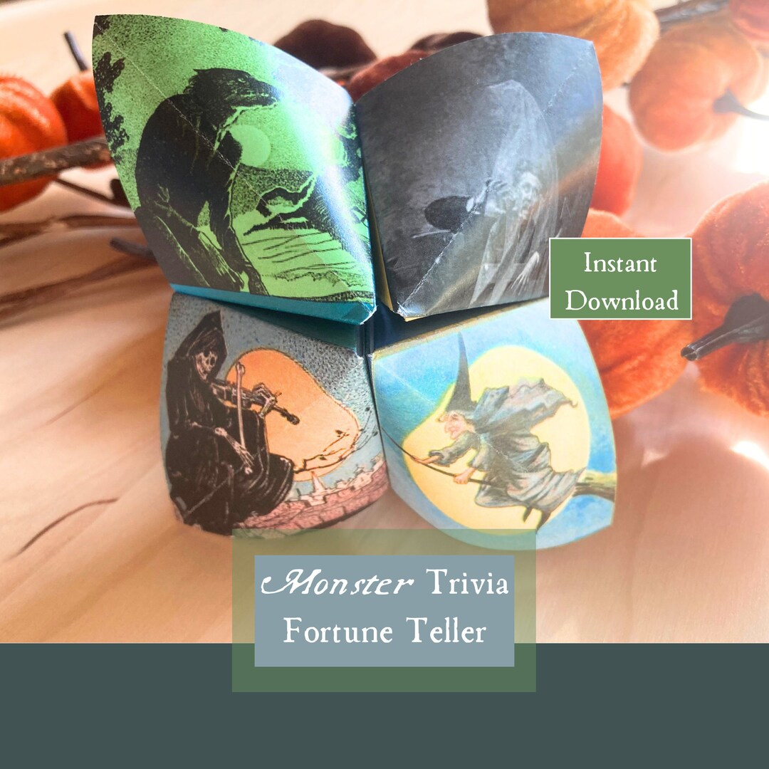 Halloween Monster Trivia Fortune Teller - Printable Game / Party Favor ...