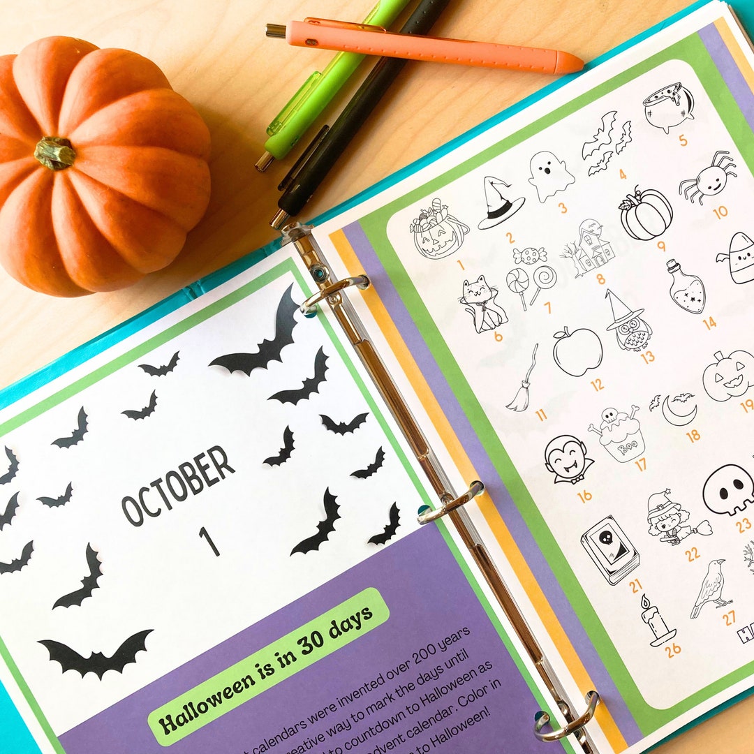 Halloween Countdown Activity Book - Halloween Advent Calendar for Kids ...