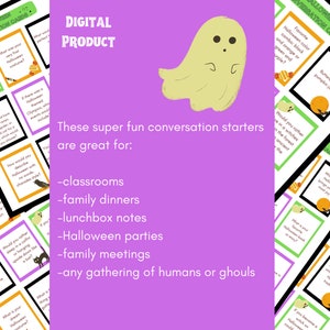 Printable Halloween Conversation Cards / Icebreakers - Fun Seasonal ...