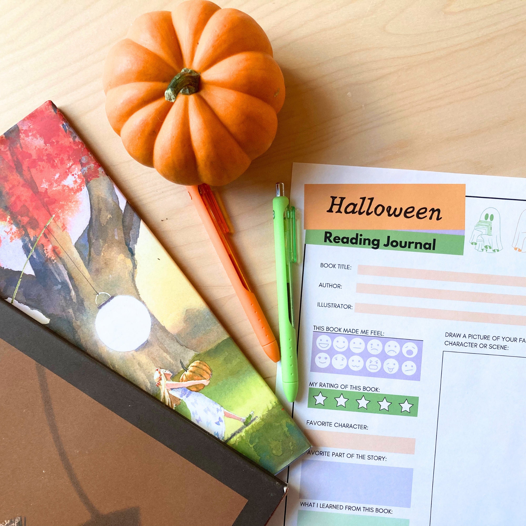 Halloween Reading Journal / Log for Kids - Educational Activity ...