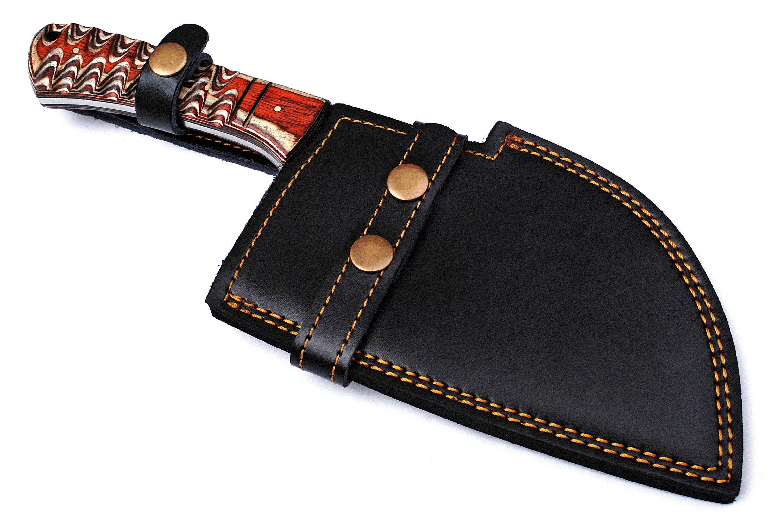 Chef Cleaver Handmade High Carbon Steel Chef’s Knife, Carved Wood ...