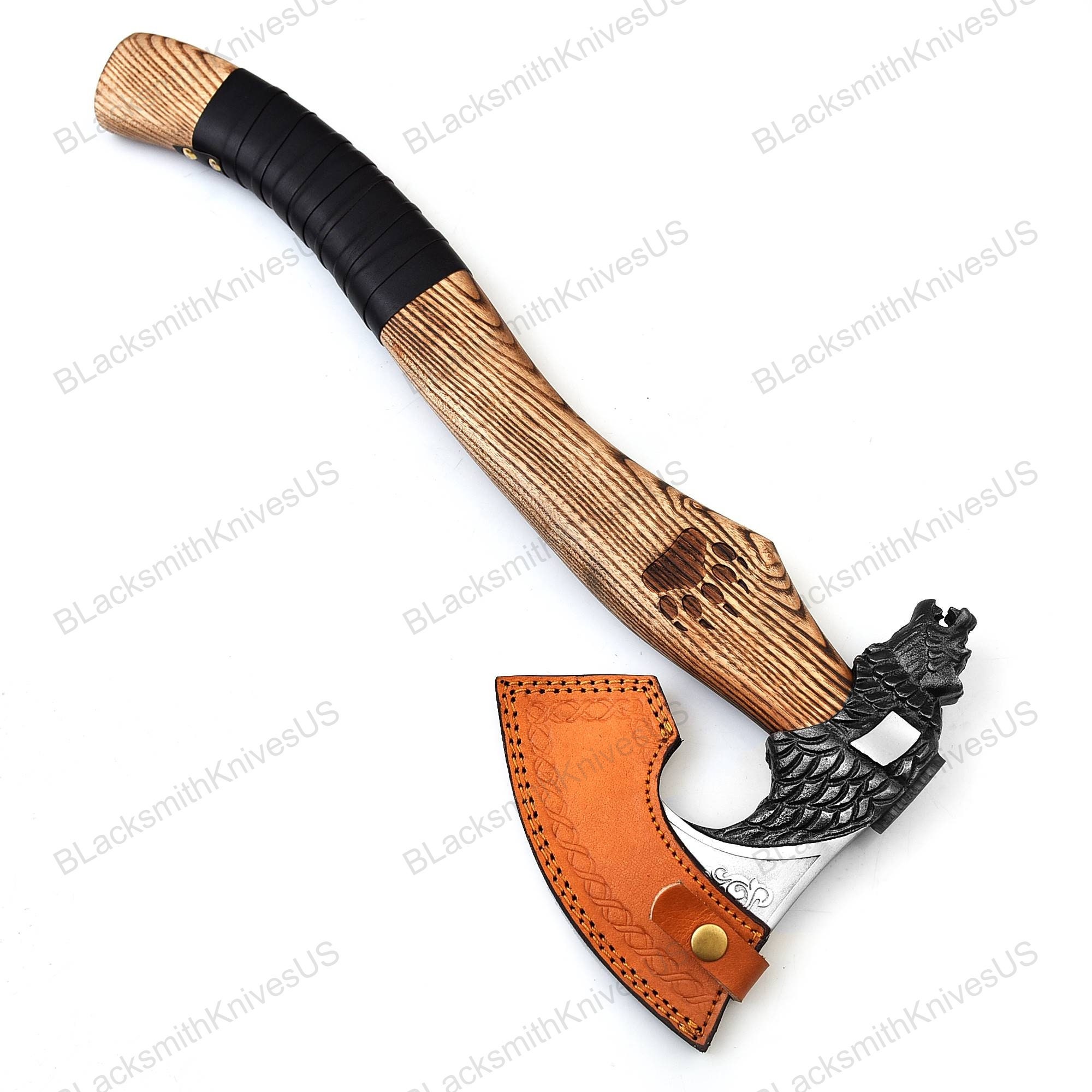 Bear Head Beautiful Viking Axe, Handmade Bearded Axe, Hunting Axe, Best ...