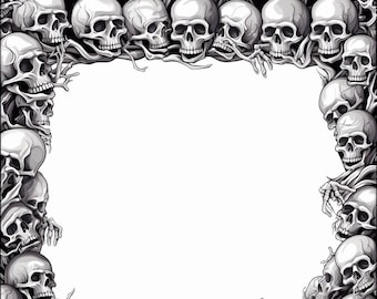 10 Skeleton Frames - Skull Frames - Digital Images - Etsy