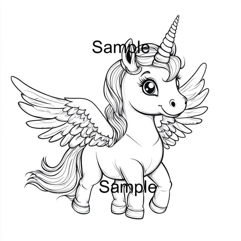Cute Unicorn Coloring Pages: 20 Fun Designs for Kids (PDF Download) - Etsy