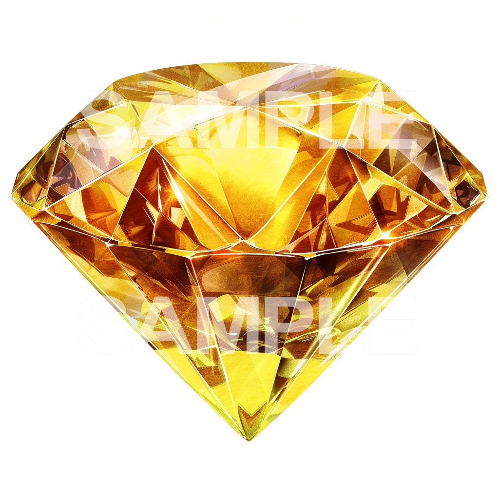 Amber Gem Diamond Clipart - PNG Format - Etsy