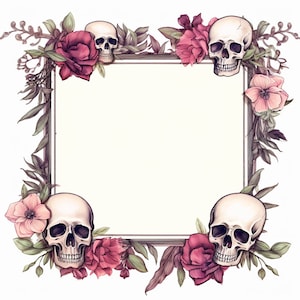 10 Skeleton Frames - Skull Frames - Digital Images - Etsy