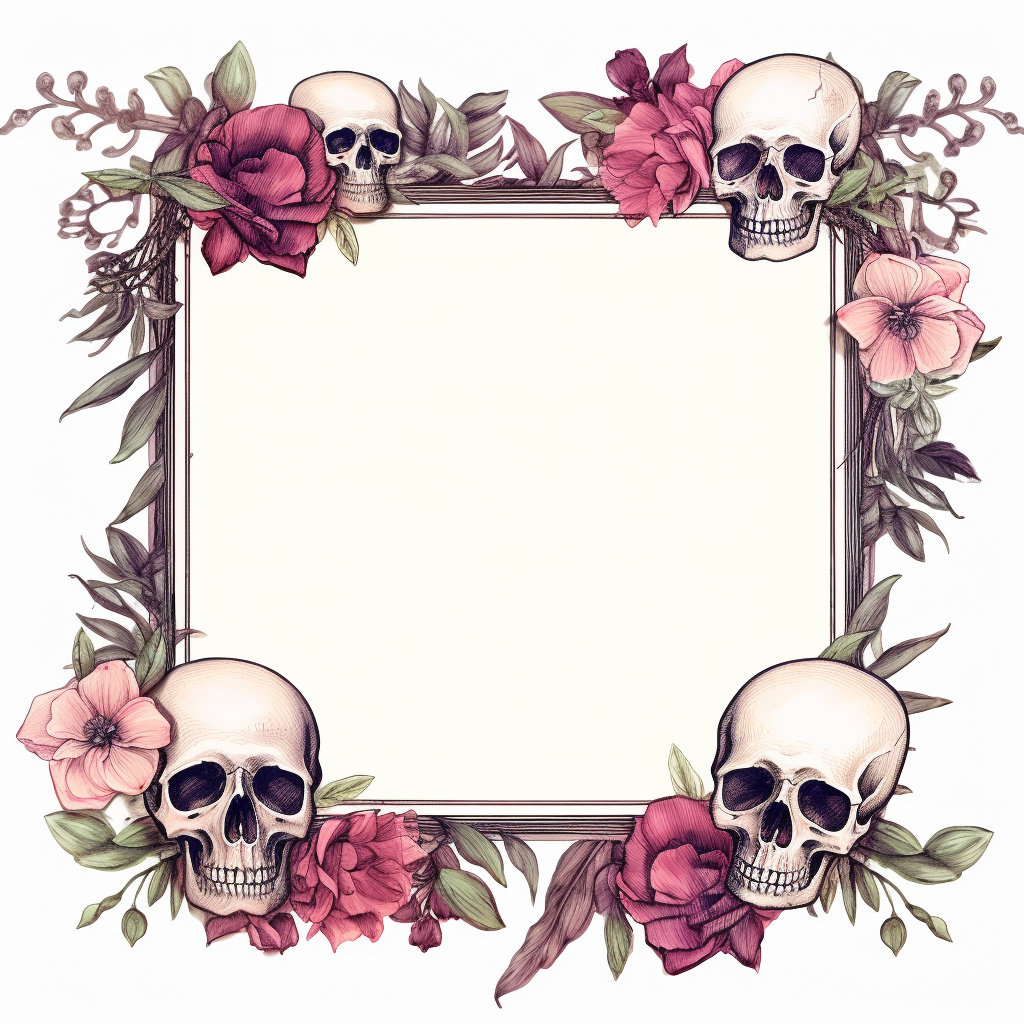10 Skeleton Frames Skull Frames Digital Images - Etsy