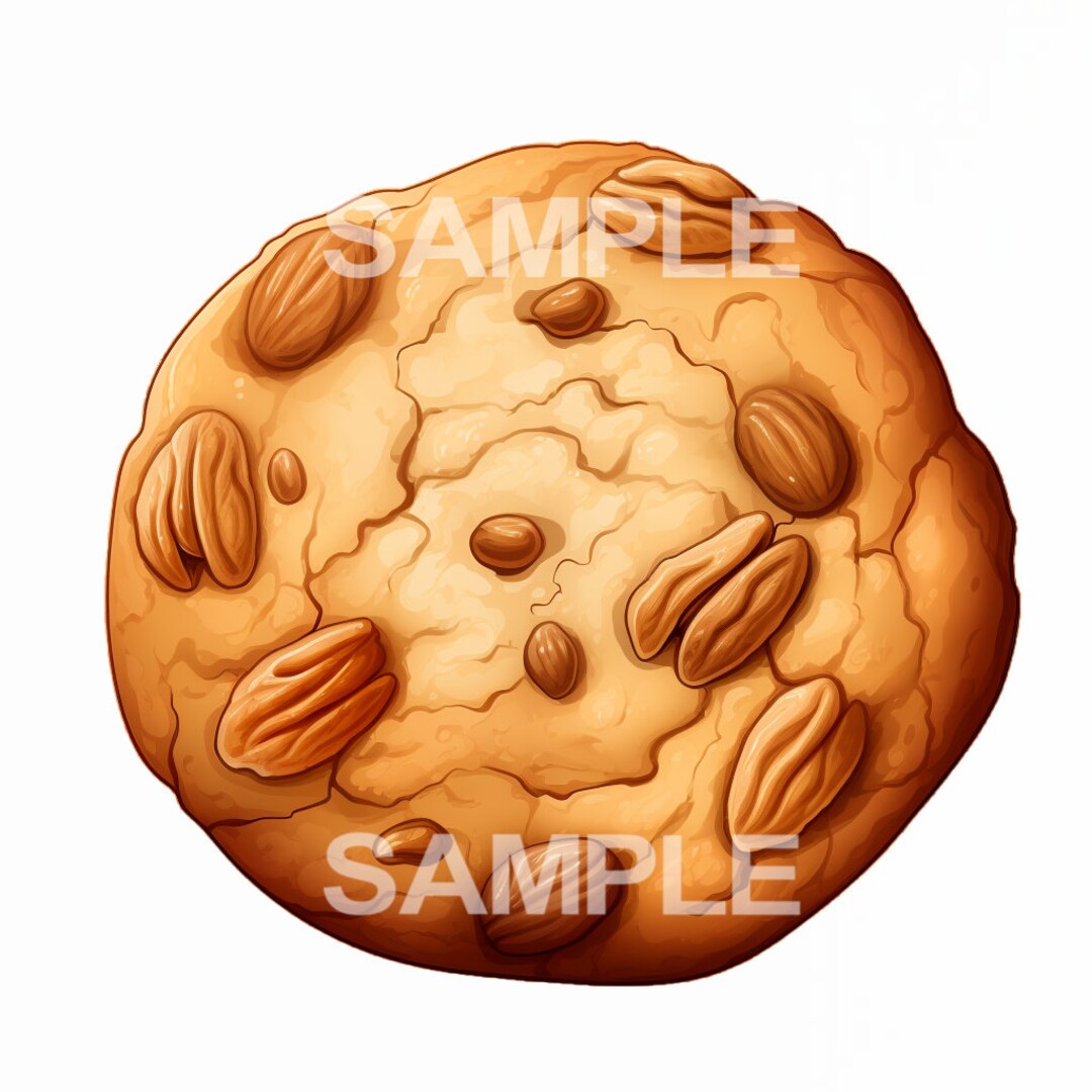 Cookie With Nuts Clipart PNG Format Commercial Use Approved - Etsy