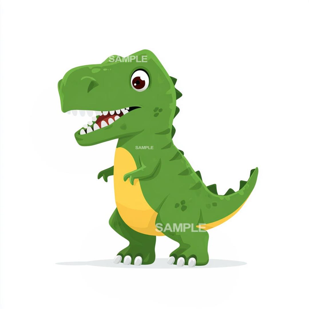 Art T-rex Clipart PNG - Cute Dinosaur Digital Download for Scrapbooking ...