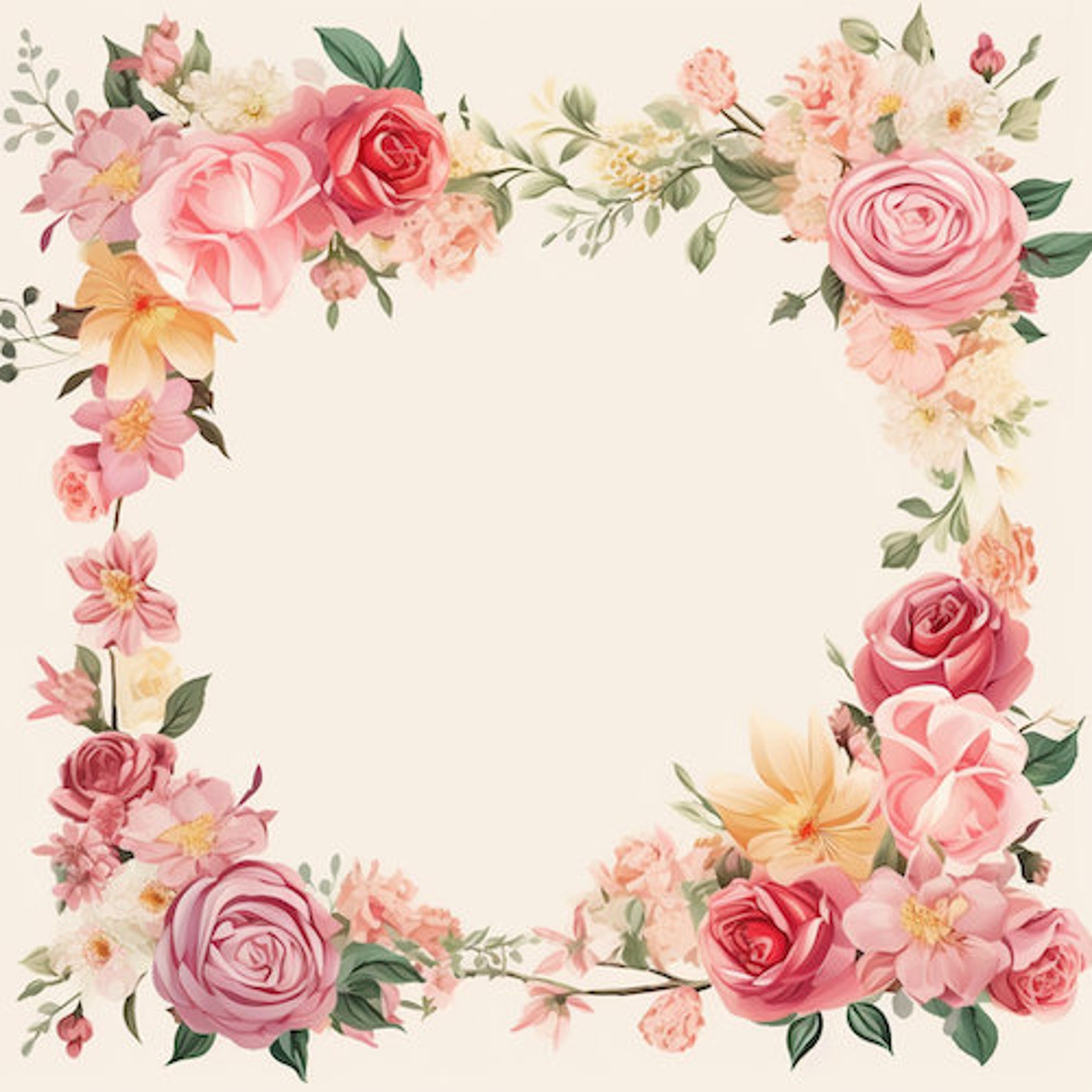 20 X Wedding Floral Frames Digital Images High Quality - Etsy