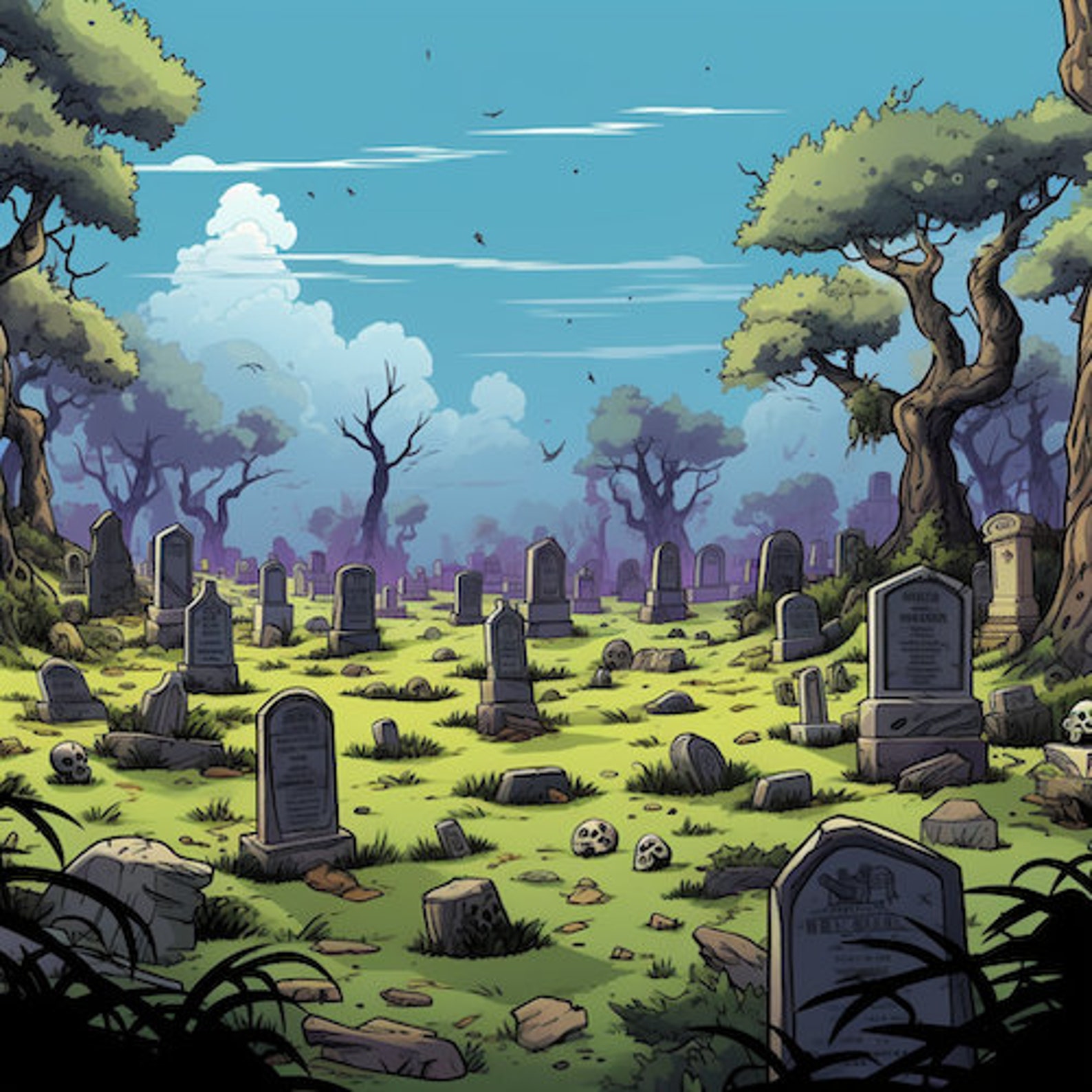 20 Graveyard Illustrations Digital Images - Etsy