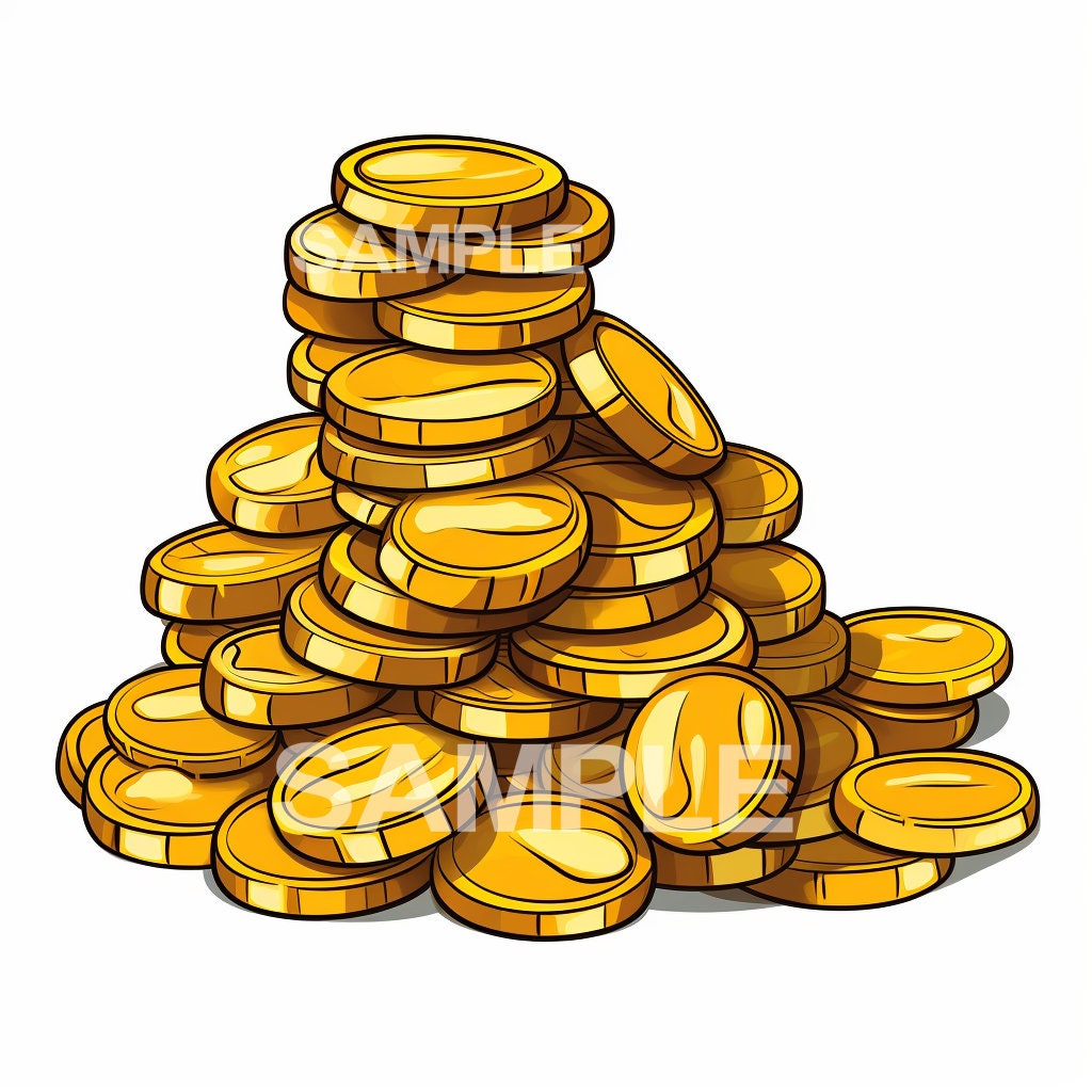 Gold Coins Clipart - PNG Format - Etsy