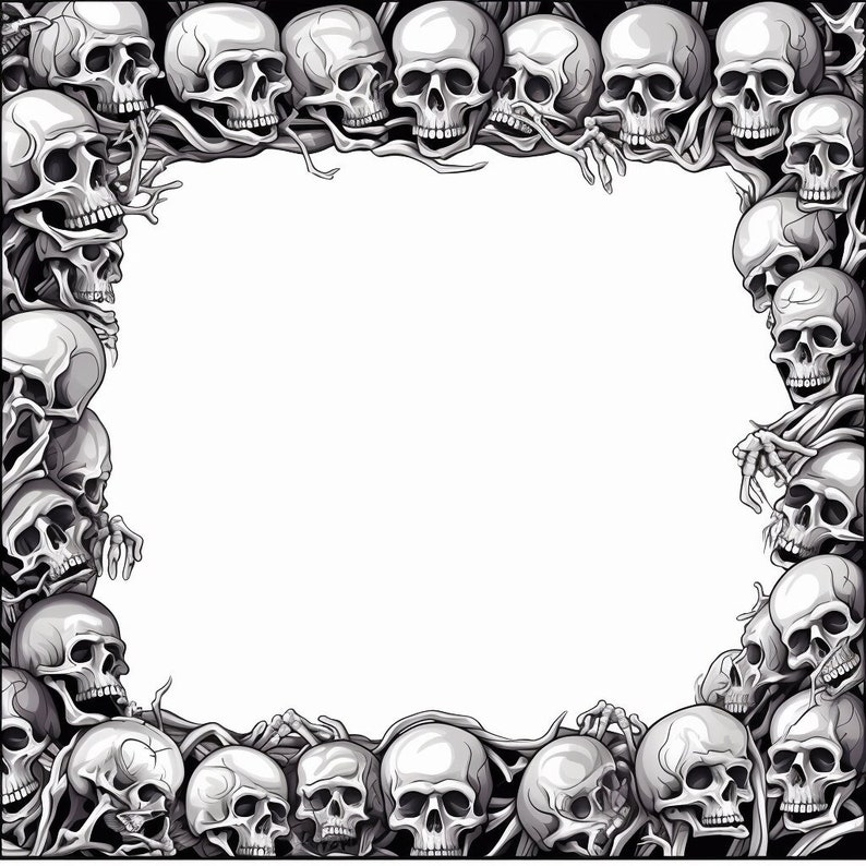 10 Skeleton Frames - Skull Frames - Digital Images - Etsy