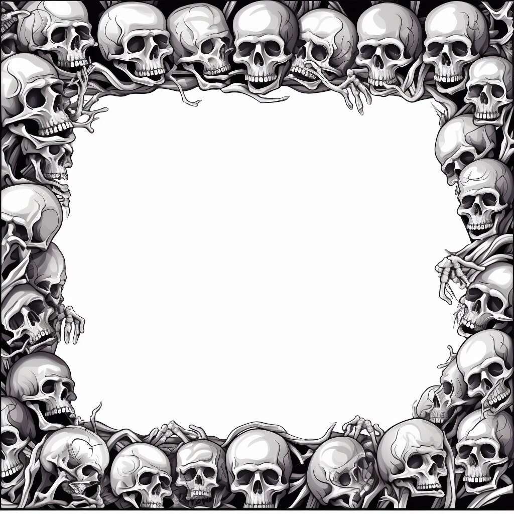 10 Skeleton Frames Skull Frames Digital Images - Etsy