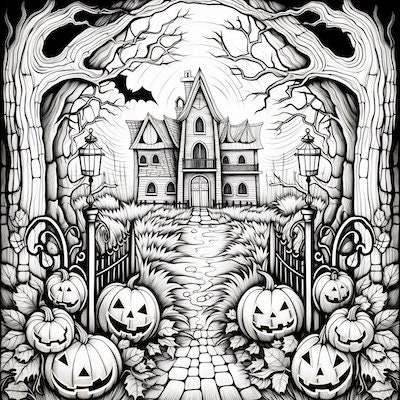 10 Halloween Coloring Pages Advanced Level. - Etsy