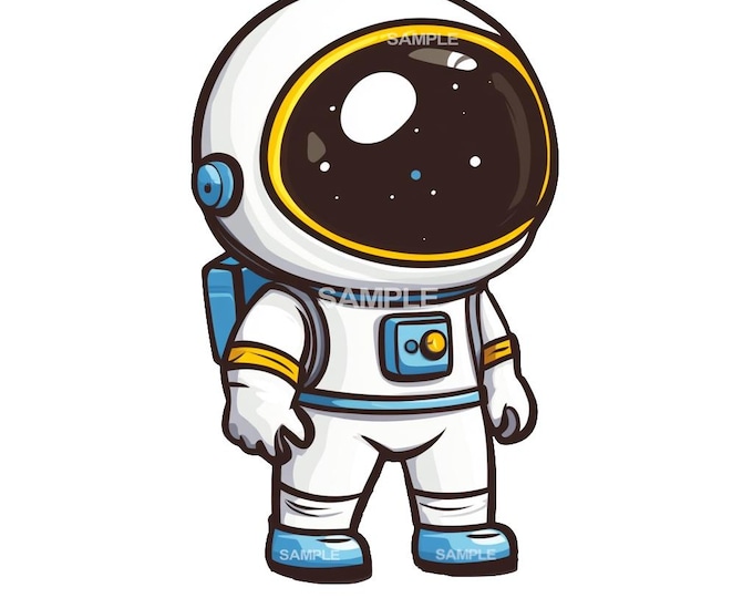 Cute Spaceman Astronaut Clipart – Whimsical Space PNG (digital Download ...