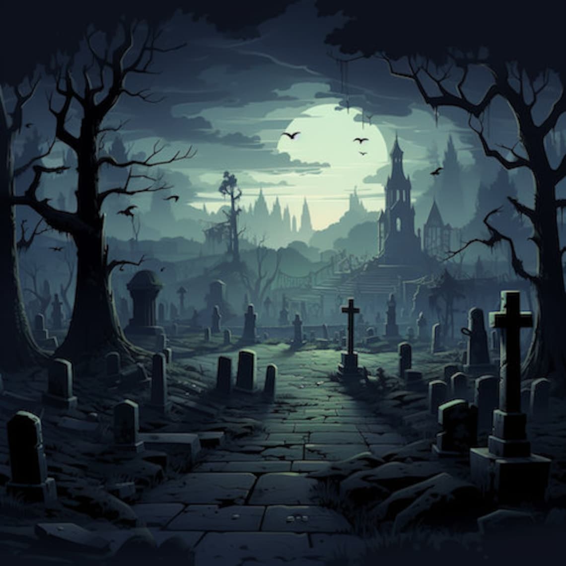 20 Graveyard Illustrations Digital Images - Etsy