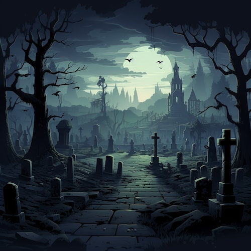 20 Graveyard Illustrations Digital Images - Etsy