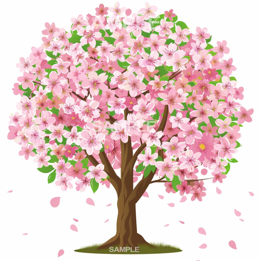 Cherry Blossom Tree Clipart PNG - Etsy
