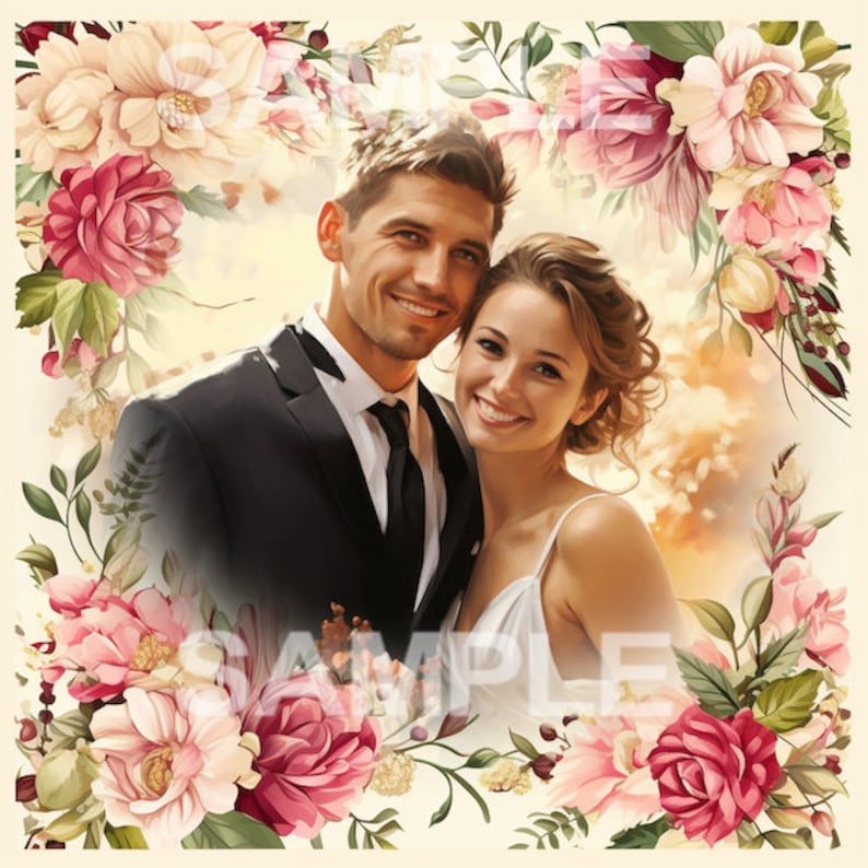 20 X Wedding Floral Frames - Digital Images - High Quality - Etsy