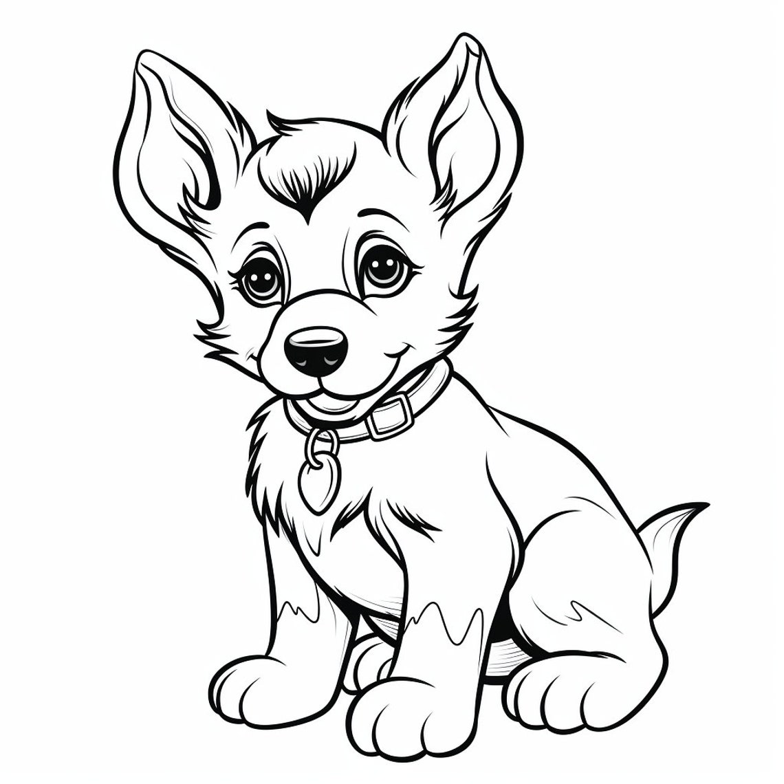 30 Cute Dog / Puppy Coloring Pages for Kids - Etsy Canada