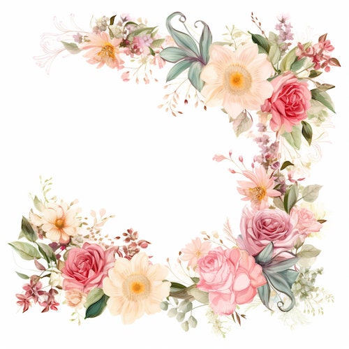 Wedding Floral Frames – High-quality Digital Images (20) - Etsy