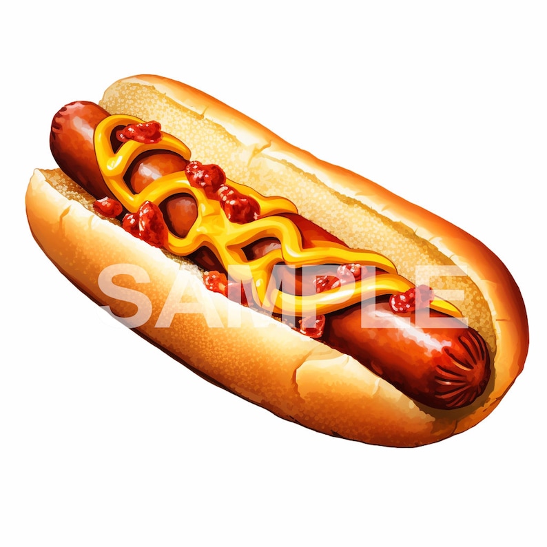 Chili Dog Clipart PNG Format, Commercial Use Approved - Etsy