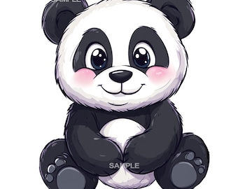 Panda Bear Clipart – High-resolution PNG, Commercial Use - Etsy