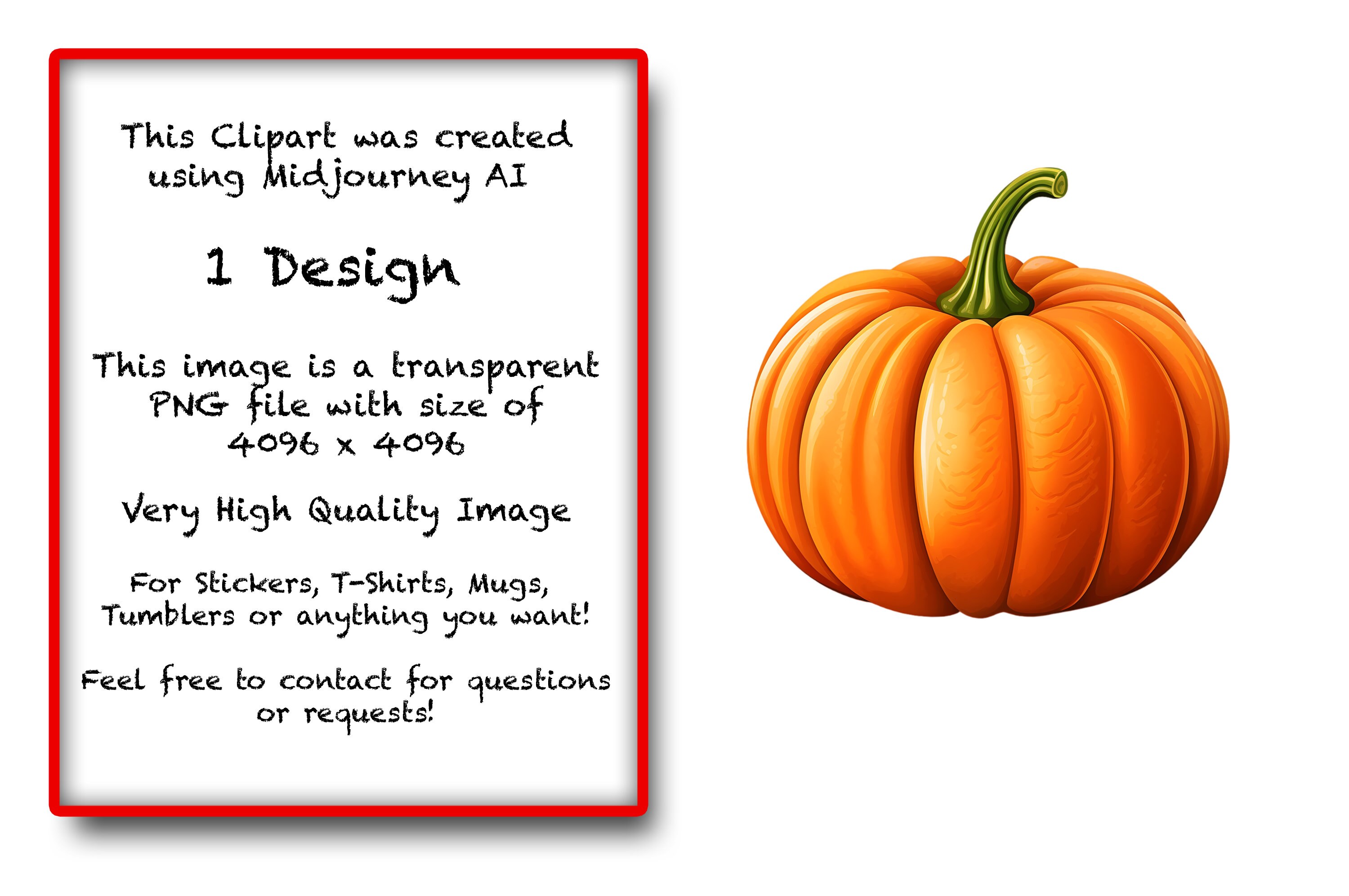 Pumpkin Clipart HD PNG Format, Commercial Use Approved - Etsy