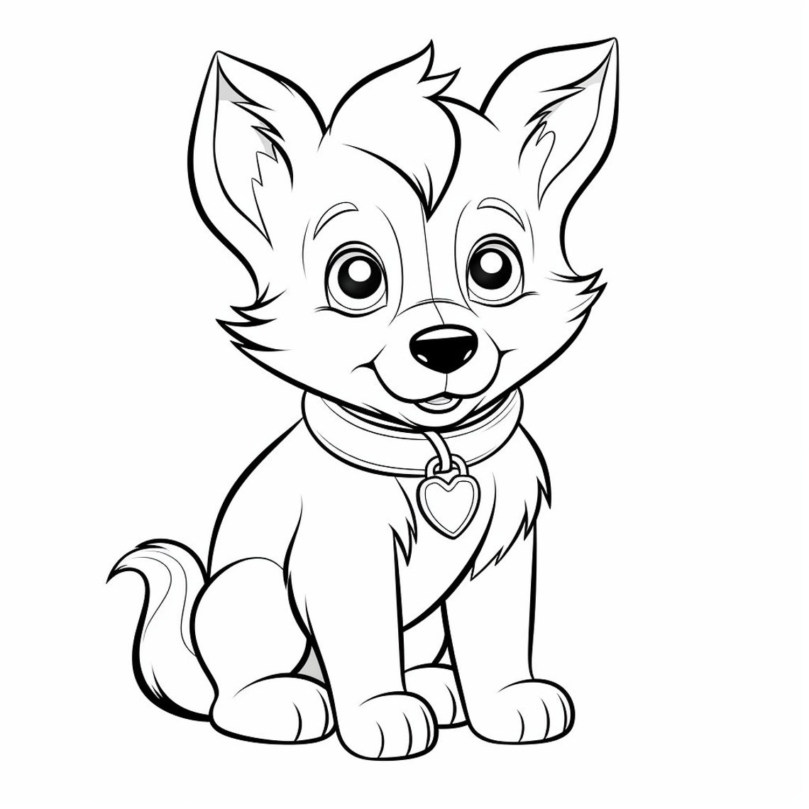 30 Cute Dog / Puppy Coloring Pages for Kids - Etsy Canada