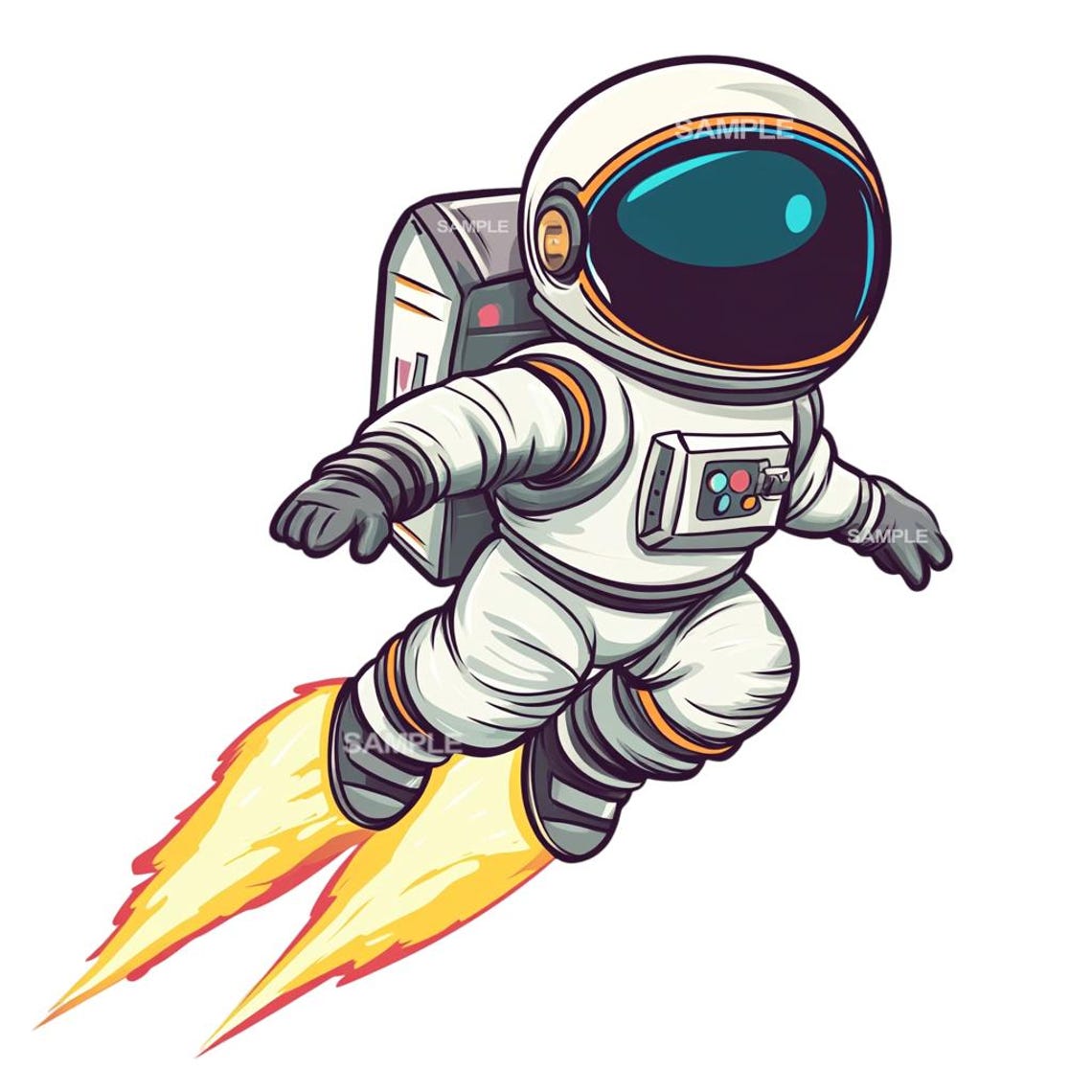 Cute Spaceman / Astronaut With Rocket Boots Clipart - High Quality- PNG ...