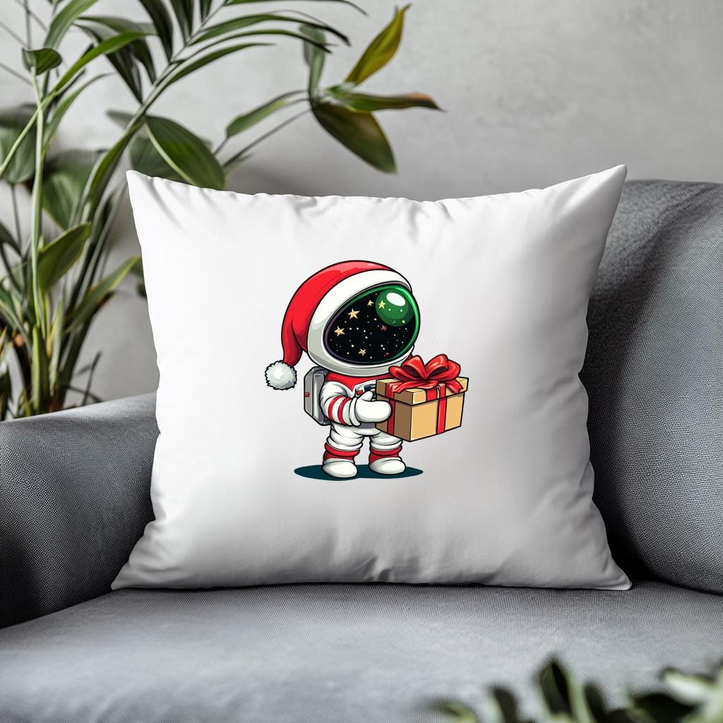 Christmas Astronaut Clipart – Spaceman With Santa Hat (digital Download ...