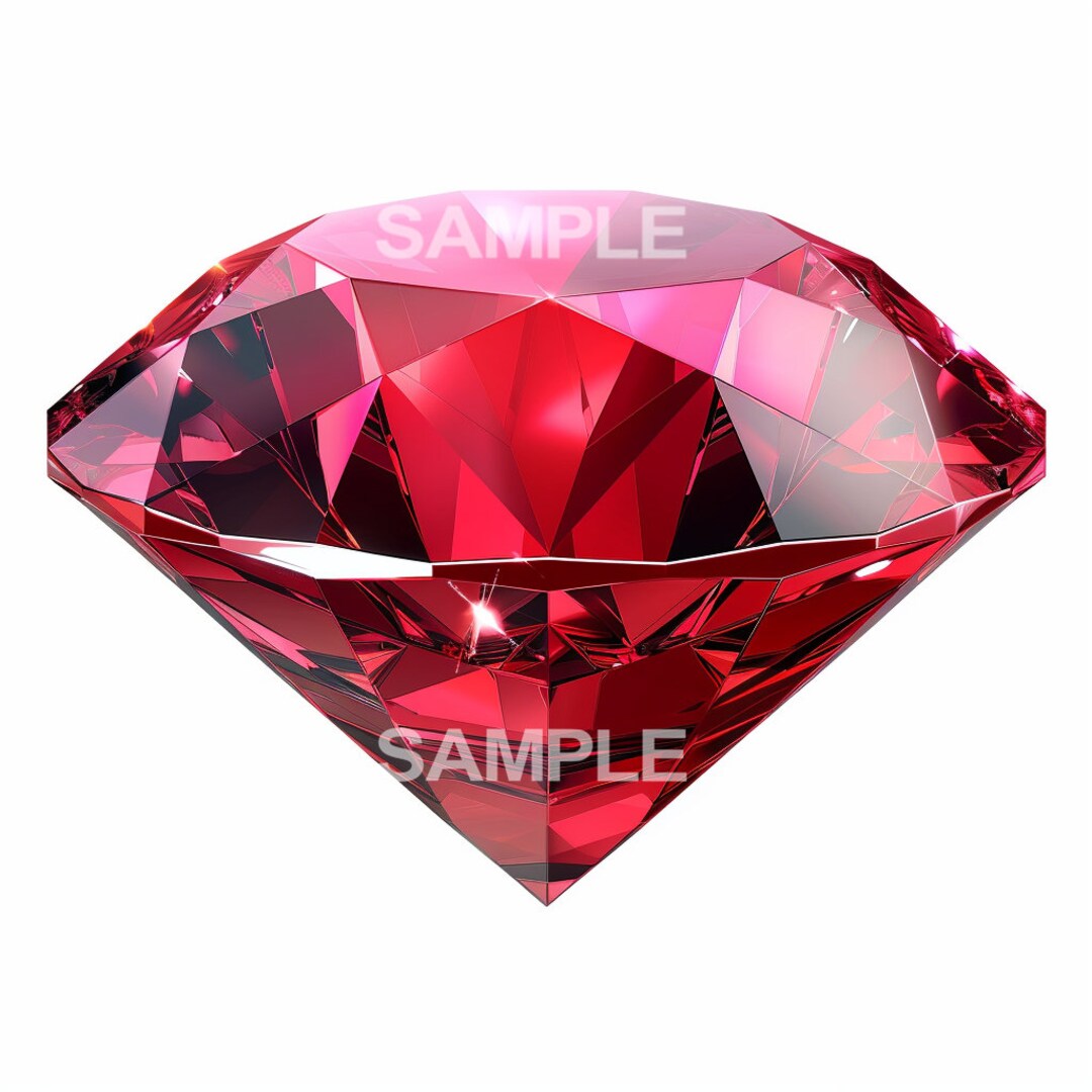 Ruby Diamond Clipart - PNG Format - Etsy