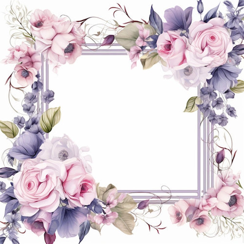 20 X Wedding Floral Frames - Digital Images - High Quality - Etsy