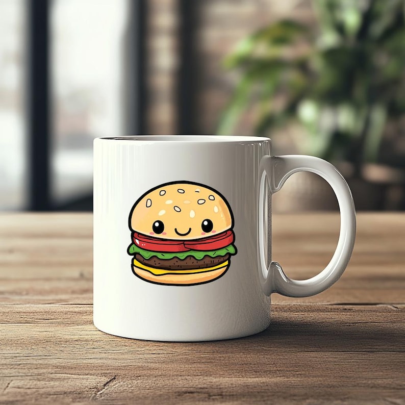Cute Burger Clipart – Commercial Use PNG (digital Download) - Etsy Finland