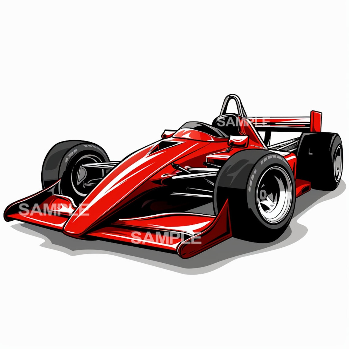 Red Race Car Clipart - PNG - Etsy