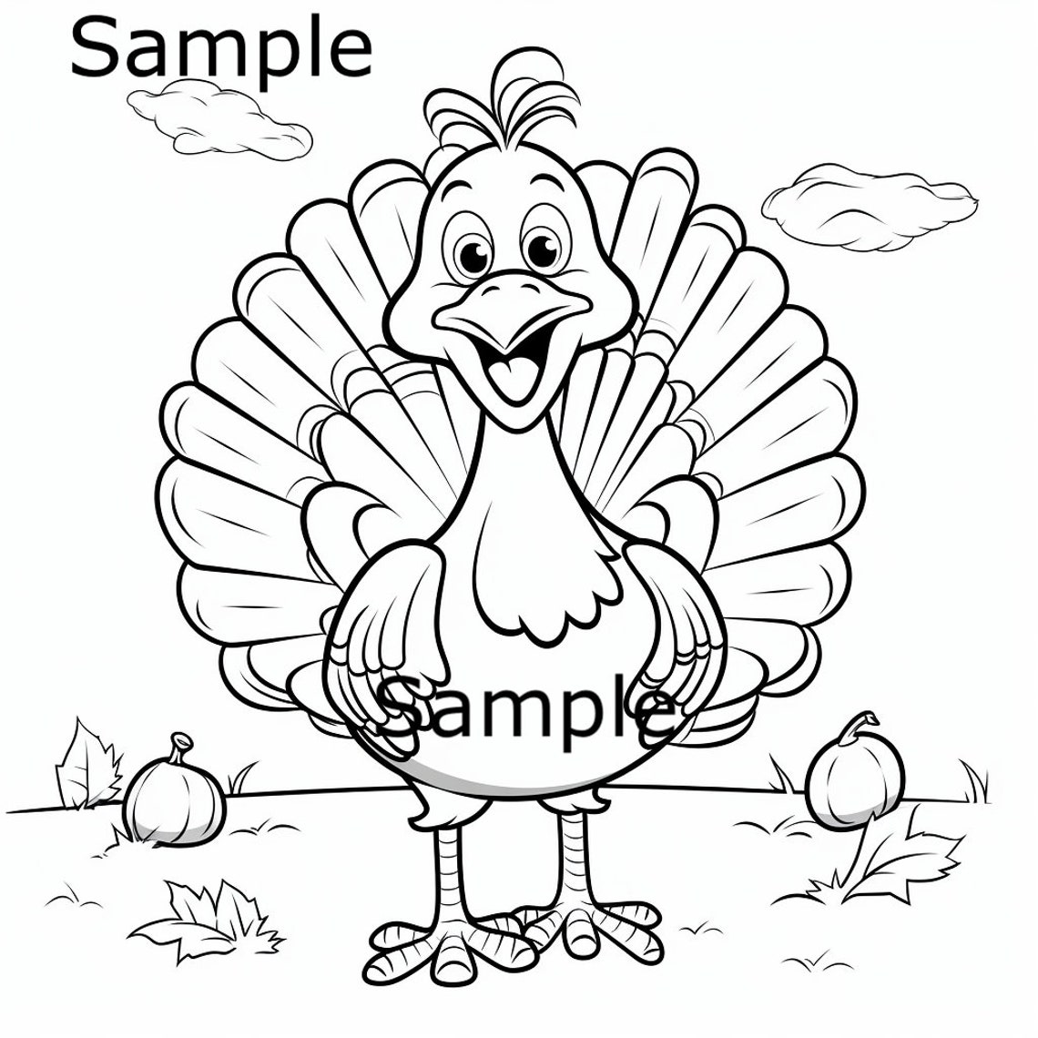 20 Baby Turkey Coloring Pages for Kids - Etsy