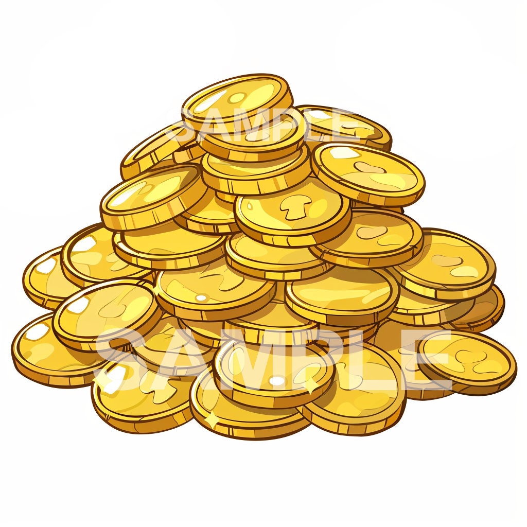 Gold Coins Clipart - PNG Format - Etsy