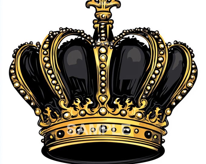 Gold and Black Crown Clipart: Regal PNG Graphic (digital Download) - Etsy